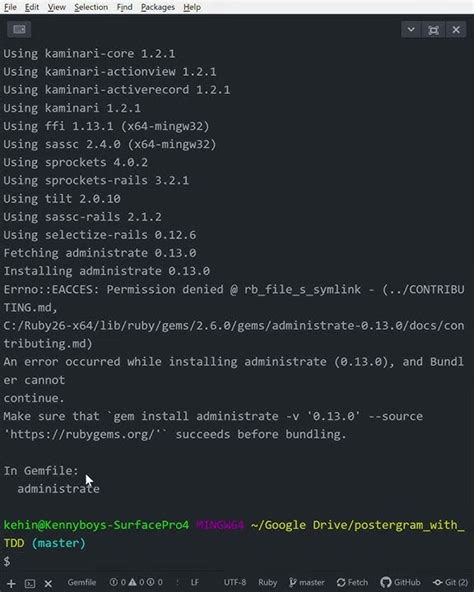 An Error Occurred While Installing Administrate 0130 And Bundler Cannot Continue Youtube