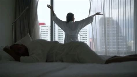 Sexy Woman In Towel Stretching Arms And Stock Video Pond5