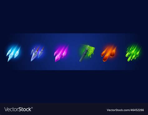 Fantasy Rpg Game Skill Effect Icon Interface Kit Vector Image