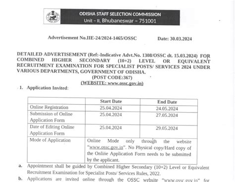 OSSC CHSL Recruitment Online Apply Posts Last Date Th May