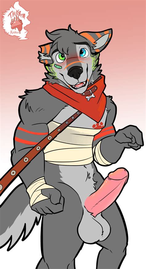 Rule 34 Balls Bandage Bandaged Arm Bandaged Chest Blush Canid Canine