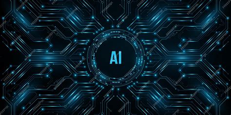 빛나는 회로판과 함께 미래의 Ai 커버 조명 효과와 함께 Hitech Cpu 패널 Scifi 기술 배너 디자인 터 일러스트레이션 프리미엄 벡터