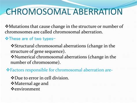 Structural Chromosomal Aberration Pptx