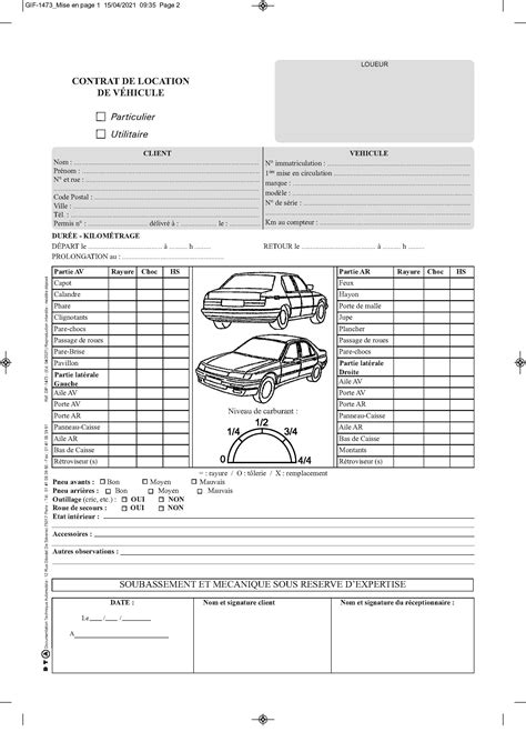 contrat location vehicules amiéditions garages