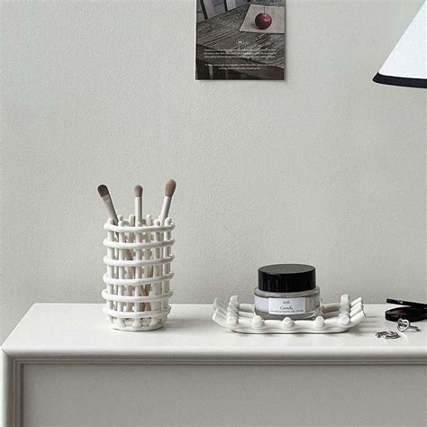 화장품 브러쉬 펜슬 꽂이 세라믹 다용도 정리함 S 하고