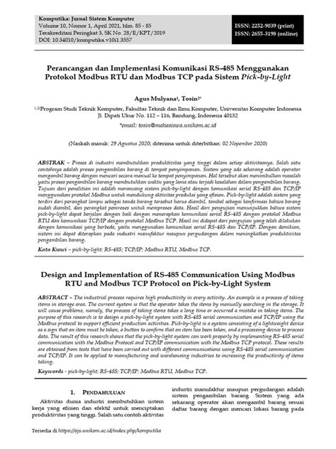 Perancangan Dan Implementasi Komunikasi Rs 485 Men Pdf
