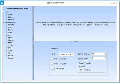 Advanced Split Container Control For Windows Forms Syncfusion