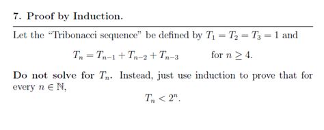 solved 7 proof by induction let the tribonacci sequence”