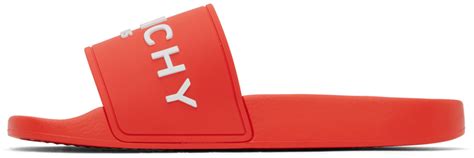 Givenchy Orange Embossed Slides Givenchy Givenchy Orange Embossed Slides Givenchy