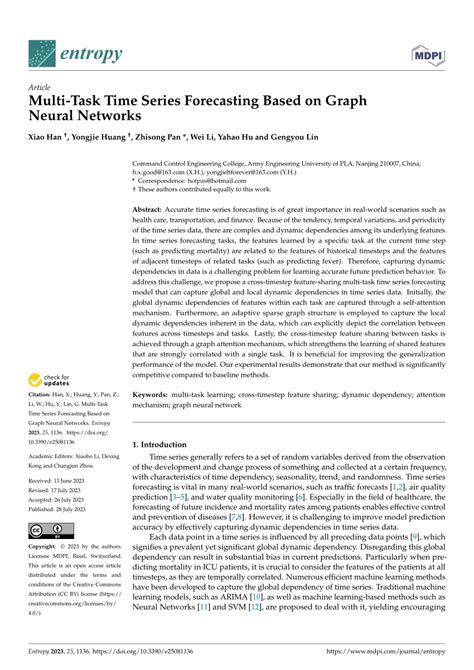 Pdf Multi Task Time Series Forecasting Based On Graph Neural Networks