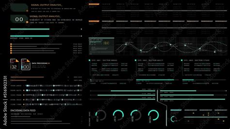 Futuristic Hi Tech User Interface Head Up Display Elements With Digital