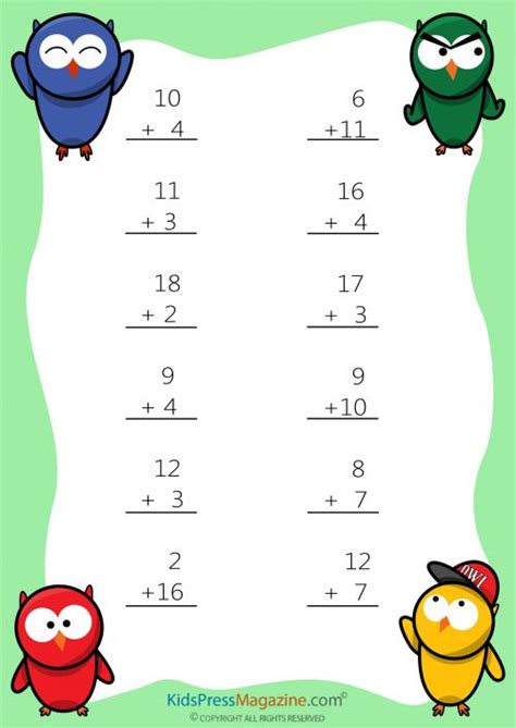 Easy Sums Add To Worksheet