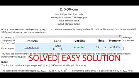 Codeforces Round 687 Div 2 Problem D Xor Gun Detailed