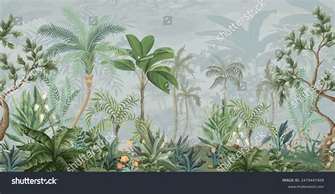 Traditional Mughal Seamless Jongle Background Seamless Stock Vector Royalty Free 2479447409