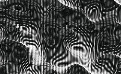 Dotwork Swoosh Pattern Vector Background Black Grunge Noise Stipple Dots Wave Sand Grain