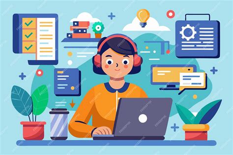 A Person Focused On Coding At A Laptop Surrounded By Vibrant Elements