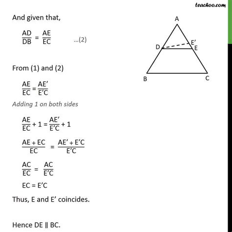 Theorem 6 2 Converse Of Basic Proportionality Theorem Theorems