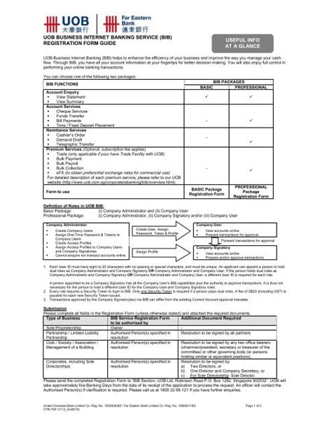 Uob Bib Professional Package