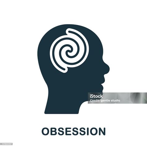 Mental Obsession In Human Head Silhouette Icon Depression Brainstorm