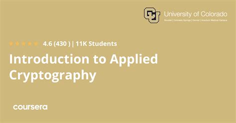 Introduction To Applied Cryptography Specialization 4 Courses Cu