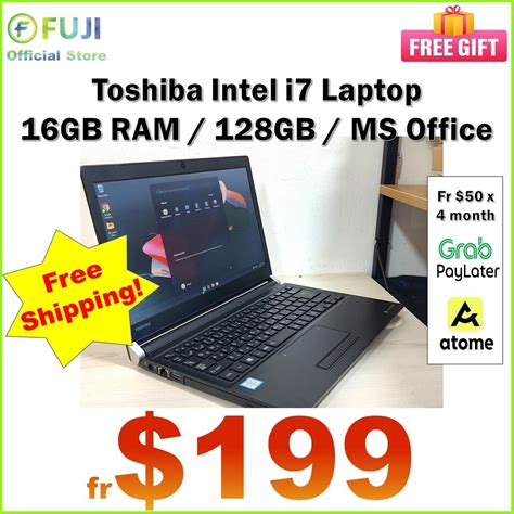 Toshiba Intel I7 Laptop 16GB RAM 256GB SSD SSD Drive 6th Gen Fast Boot Up Processor