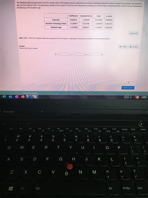Solved Write The Multiple Regression Equation For The Computer Output Course Hero