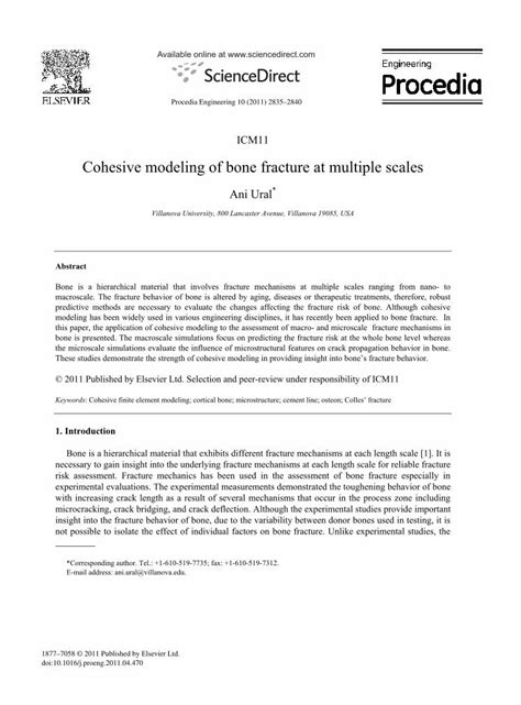 Pdf Cohesive Modeling Of Bone Fracture At Multiple Scales Dokumentips