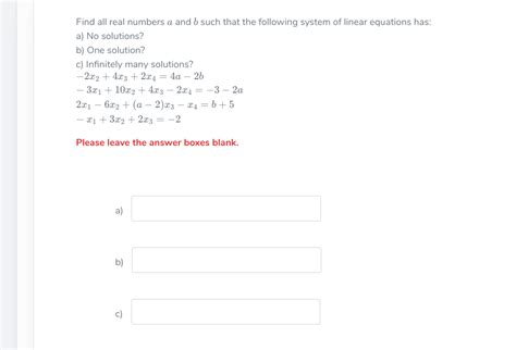 Solved Find All Real Numbers A And B Such That The Following Chegg Com