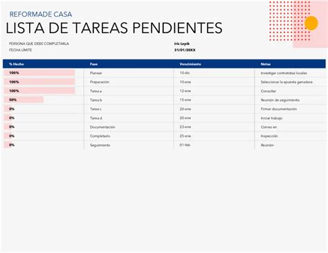 Formato Para Lista De Pendientes En Excel
