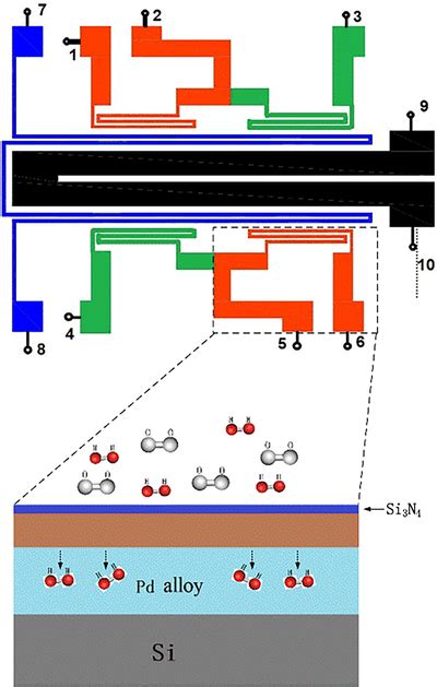 Structure And Crosssection Diagram Of H2 Sensor Download Scientific Diagram