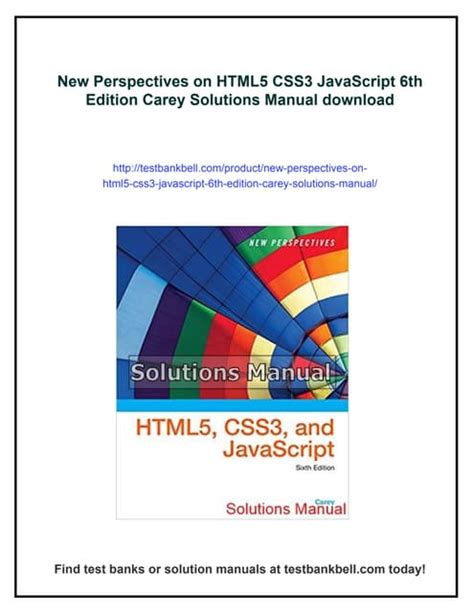New Perspectives On Html5 Css3 Javascript 6th Edition Carey Solutions