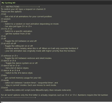 Second Life Marketplace Cycling Animation Override Script Modern