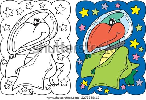 Cute Dinosaur Pterodactyl Coloring Book Stock Vector Royalty Free 2273846619 Shutterstock