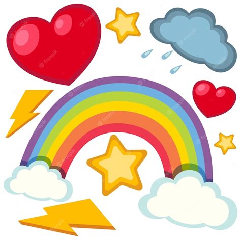 Premium Vector Different Weather Icons Set