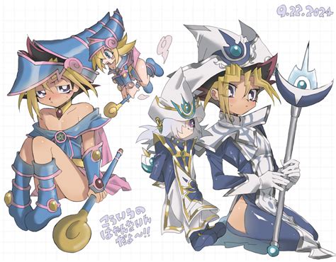 Dark Magician Girl Muto Yugi Silent Magician And Silent Magician Zero Yu Gi Oh Drawn By