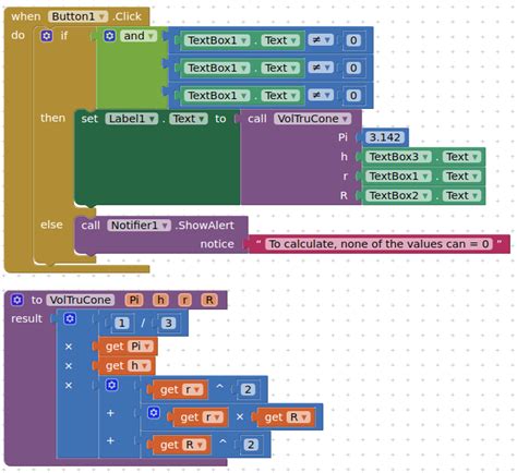 Volume Of Truncated Cone App Calculator MIT App Inventor Help MIT App Inventor Community