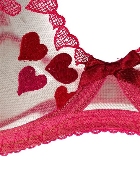 Agent Provocateur Heart Pattern Sheer Bra In Pink ModeSens