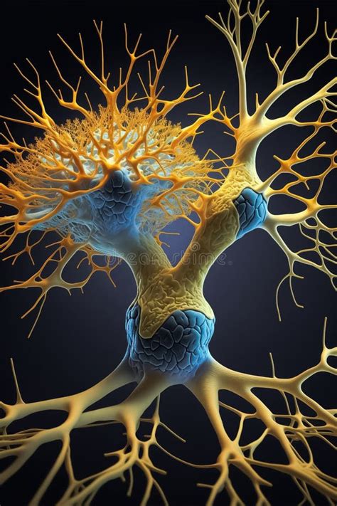 Neuron Network Brain Cells Human Nervous System And Brain Activity Concept Generative Ai Stock