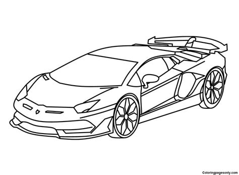 Aventador Realistic Lamborghini Coloring Pages