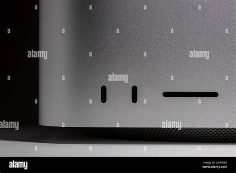 Macro Closeup Low Key Still Life Of Modern New Desktop Computer System With Usb And Sd Slots