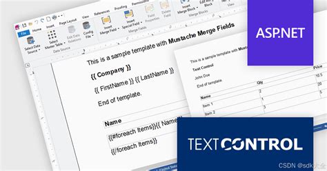 C 中的 Mustache 语法合并模板 Tx Text Control Netc Mustache Csdn博客