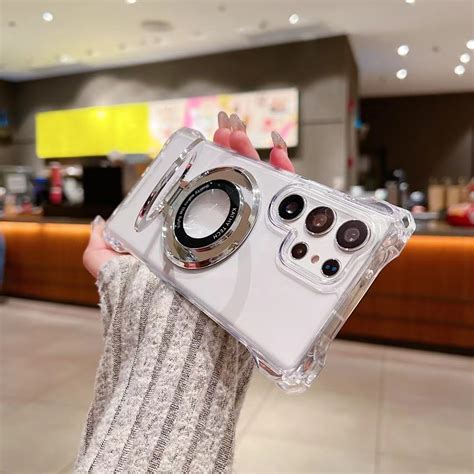 四角掛鉤氣囊 磁吸支架 防摔殼 適用於 三星 S24 S23 S22 Ultra Plus Fe 手機殼 A55 保護殼 蝦皮購物