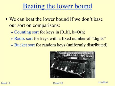 Ppt Keys Into Buckets Lower Bounds Linear Time Sort And Hashing