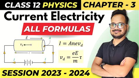 Current Electricity Class 12 All Formulas For Cbse Board Exam With Formula Sheet Youtube