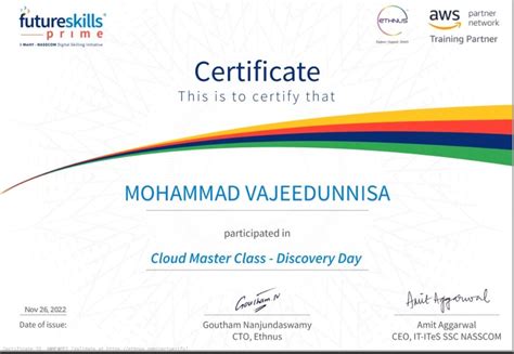 Ethnus Codemithra Aws Nasscom Futureskills Futureskillsprime