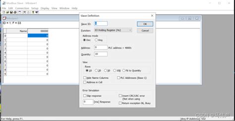 modbus poll与modbus slave协议的两种连接方式说明：serial连接（串口连接）或者tcp连接 modbuspoll和