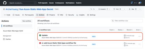 Cloud 】透過 Github Action 部署 Vue 到 Azure Static Web App 並設定 Secret