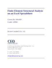 FE Structural Analysis On An Excel Pdf Finite Element Structural Analysis On An Excel