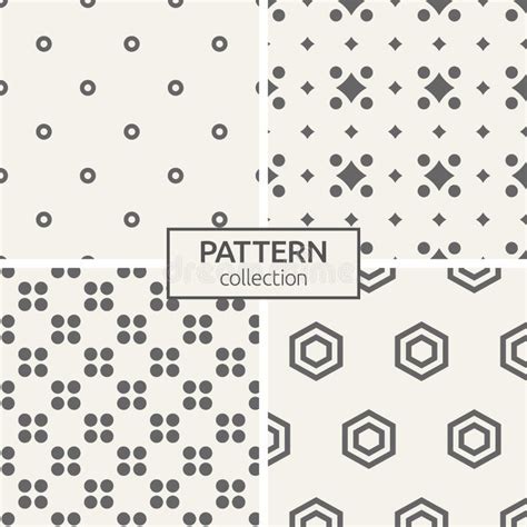 Set Of Four Seamless Patterns Stock Vector Illustration Of Modern