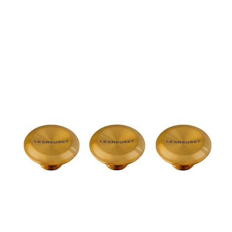 Set Of 3 Large Gold Knobs Cookware Knobs Le Creuset